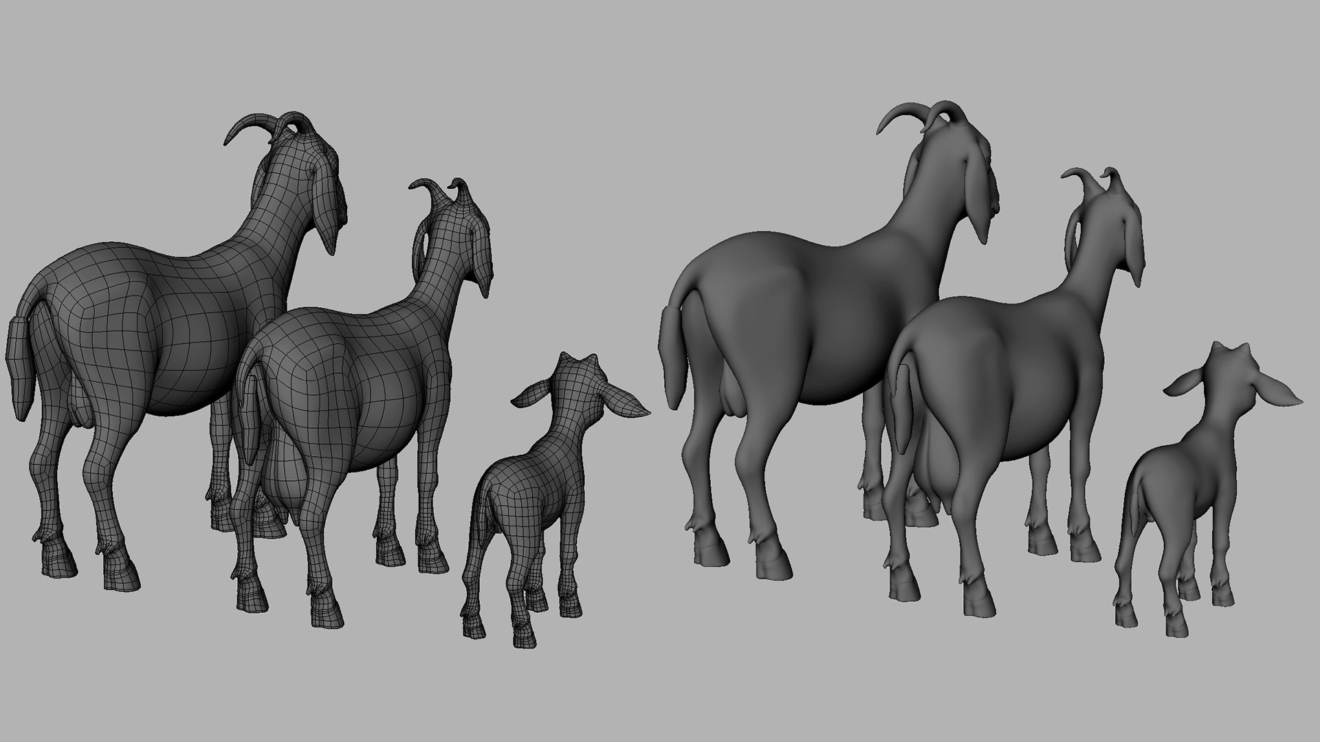 Goat Family 3D Model - TurboSquid 2238255