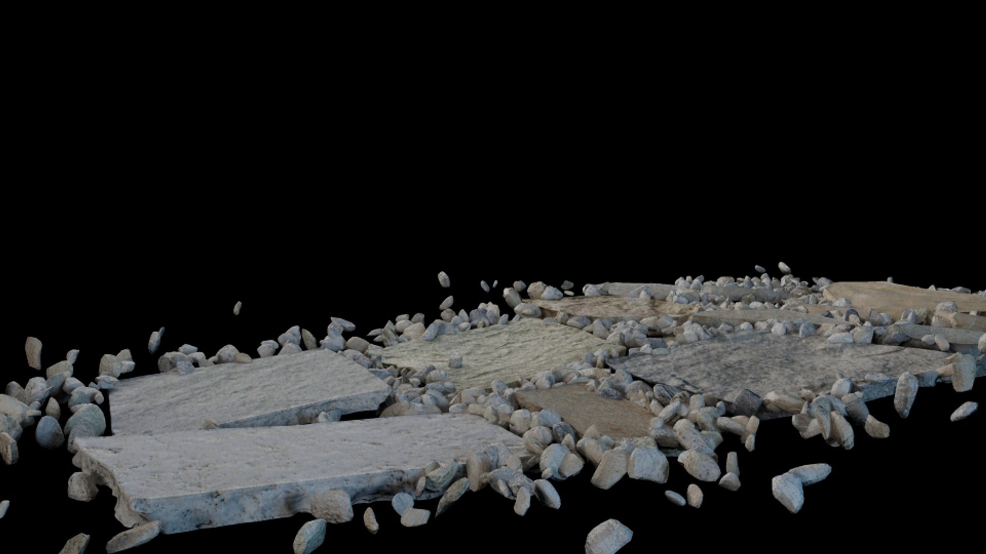 3d Stones Gravel Path Model