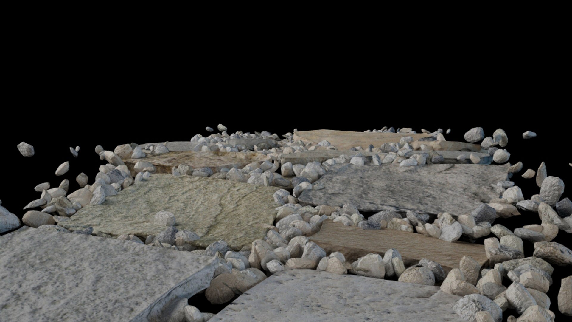 3d Stones Gravel Path Model