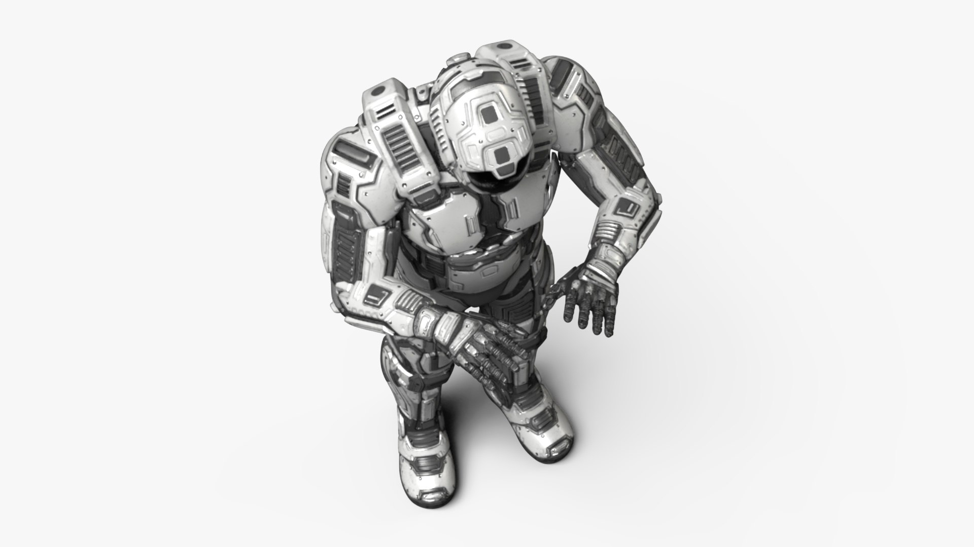 3D Model Futuristic Armored Soldier Character - TurboSquid 2248805