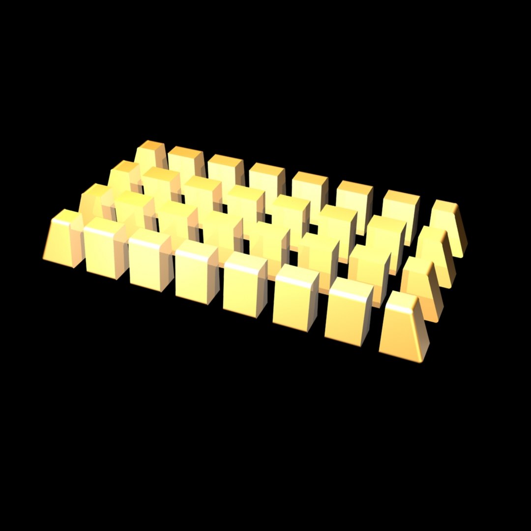 3d Divided Gold Bar Model