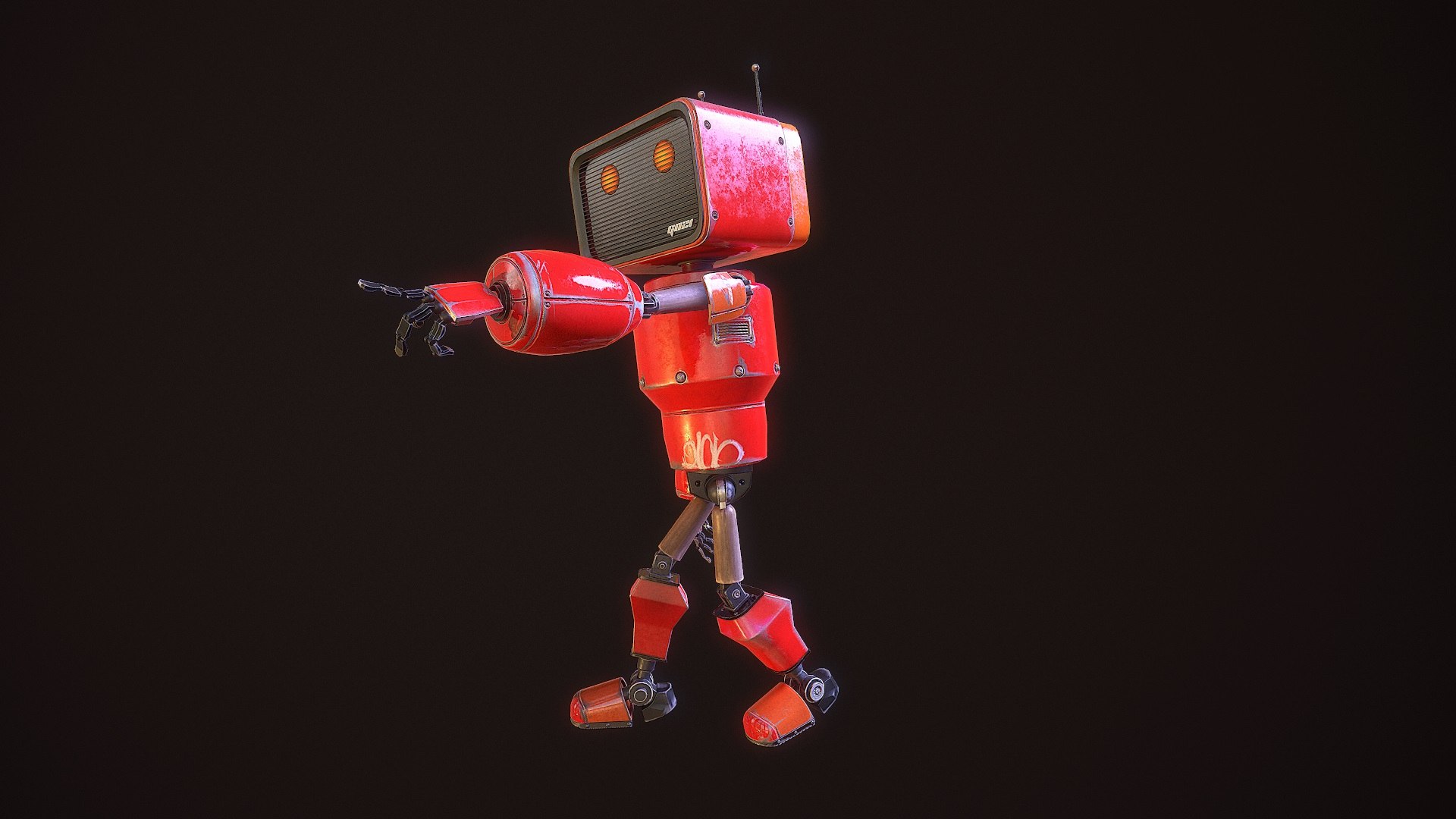 Retro robot 3D - TurboSquid 1409236