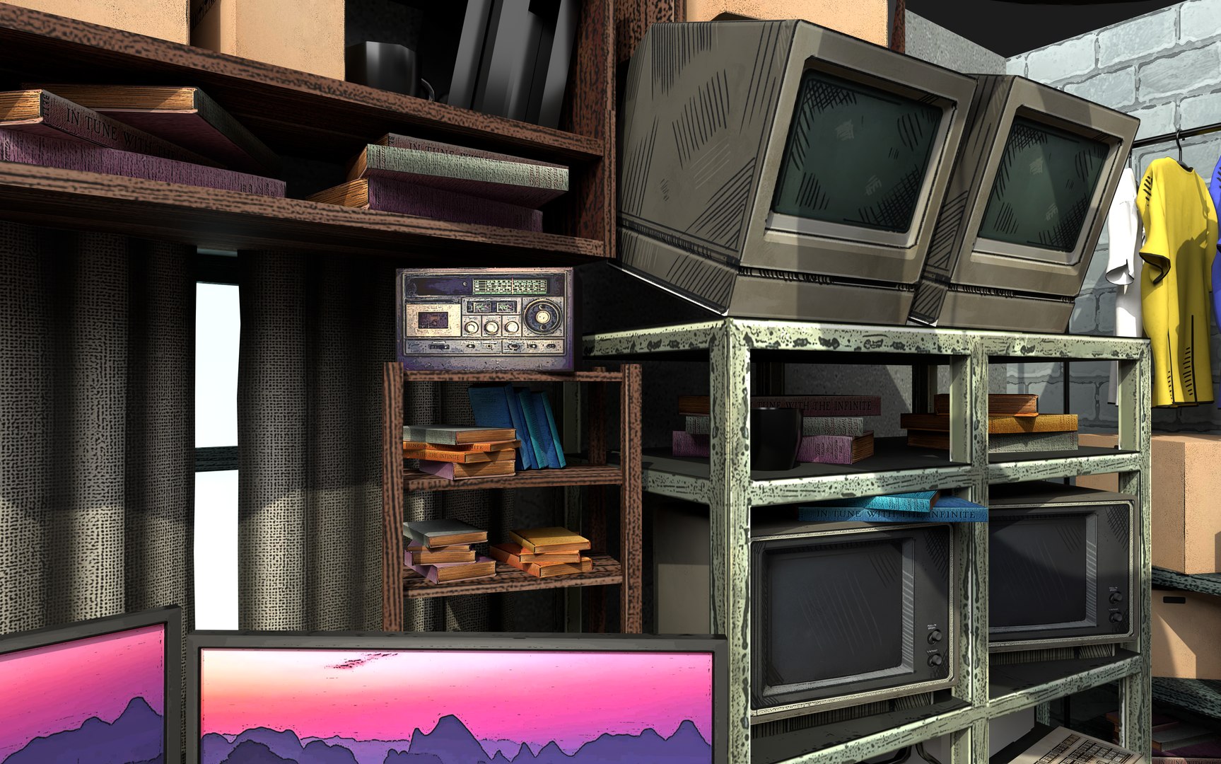 Stylised Hacker Computer Bedroom UE5 Model - TurboSquid 2209039