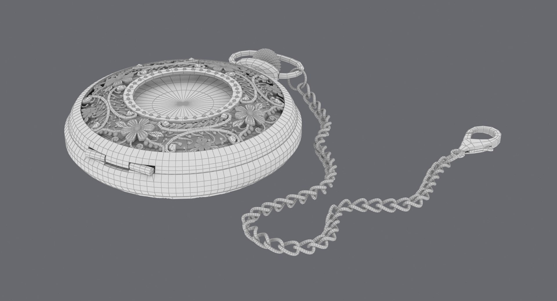 3d Filigree Pocket Watch
