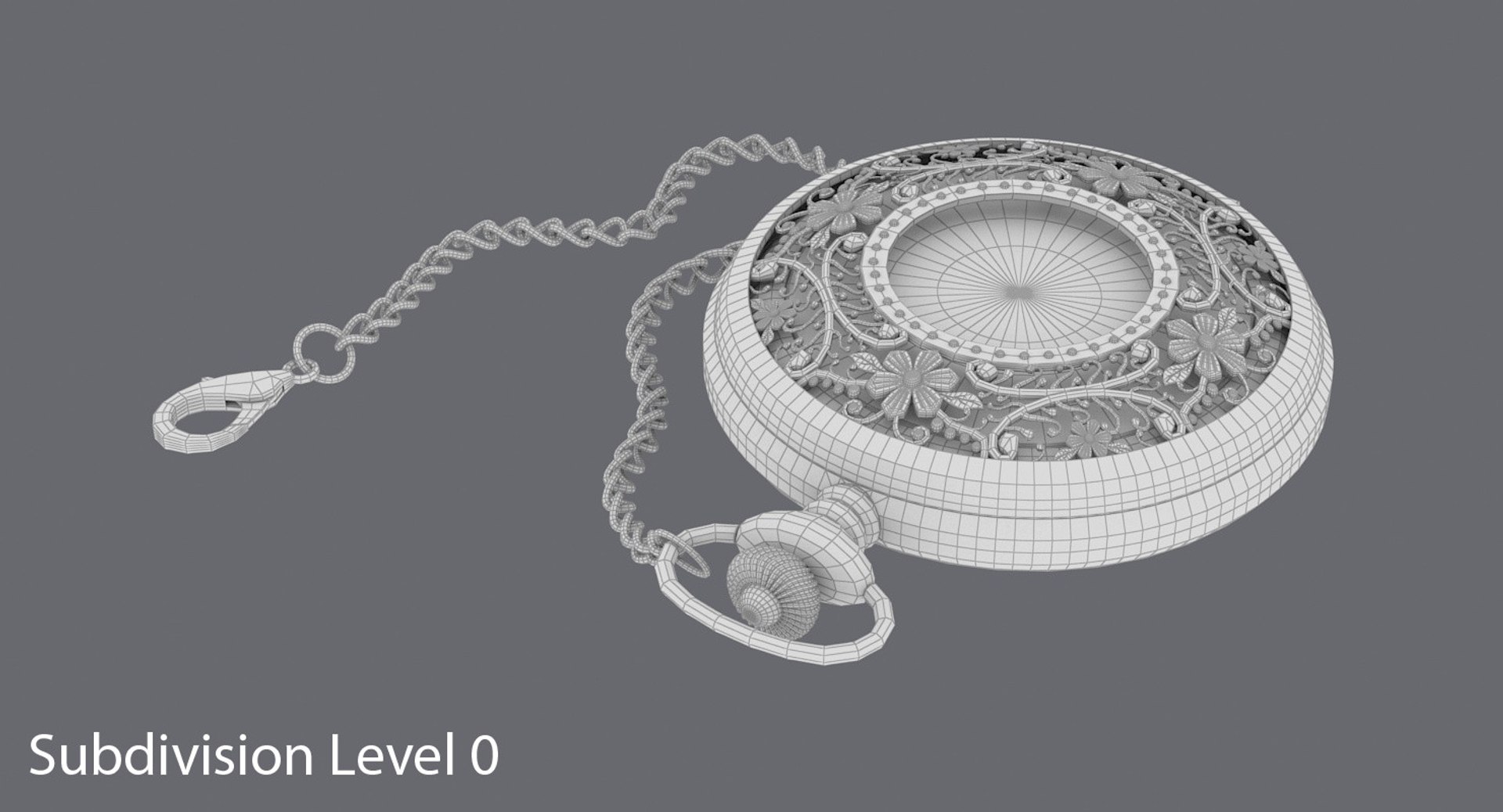 3d Filigree Pocket Watch