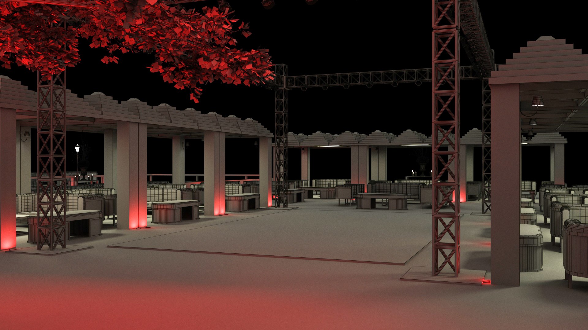 3D Model Night Club Lounge Model - TurboSquid 2204137