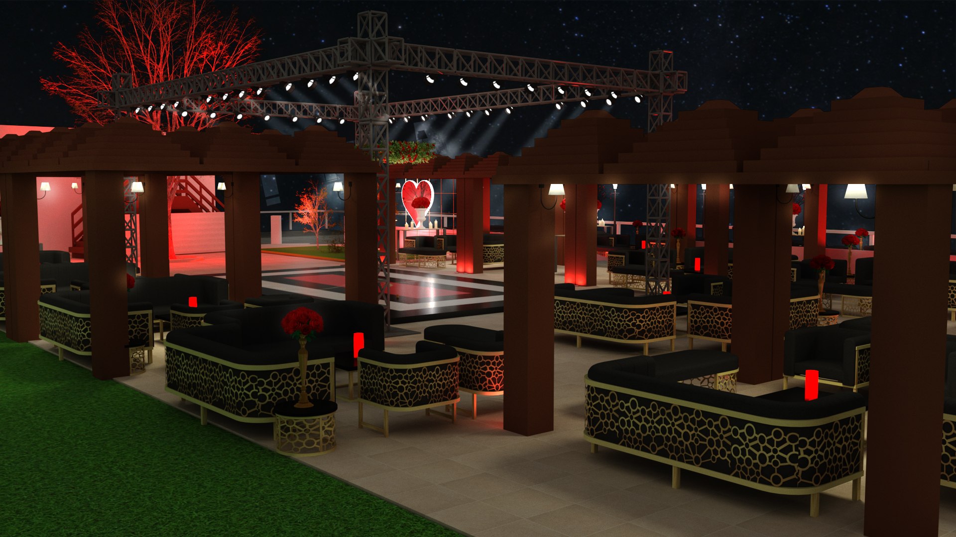 3D Model Night Club Lounge Model - TurboSquid 2204137