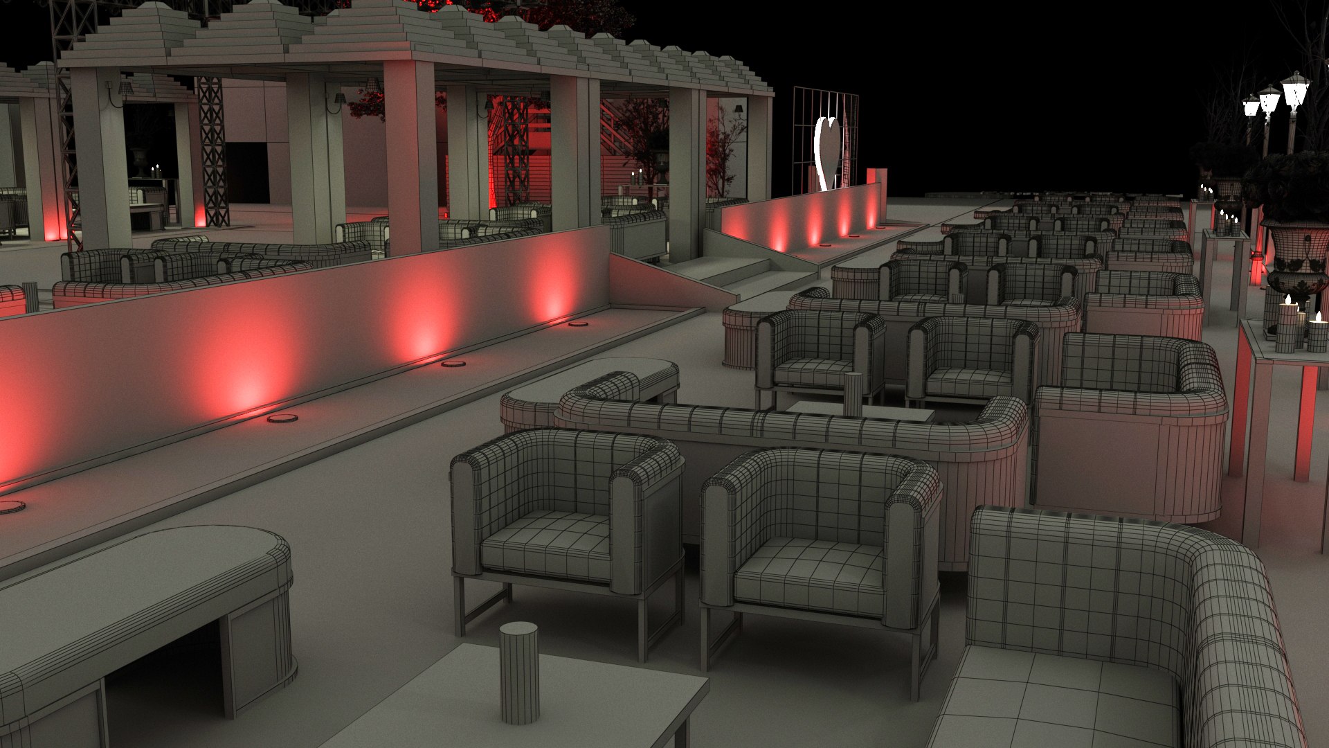 3D Model Night Club Lounge Model - TurboSquid 2204137