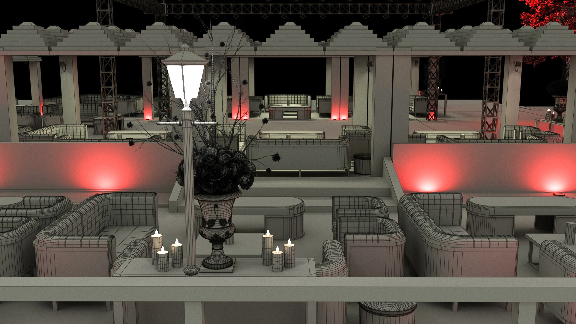 3D Model Night Club Lounge Model - TurboSquid 2204137