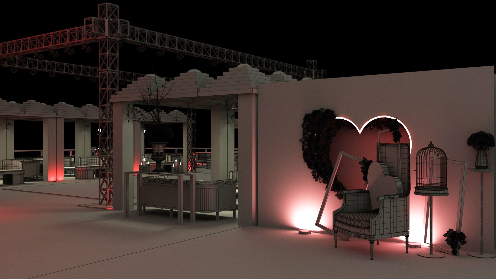 3D Model Night Club Lounge Model - TurboSquid 2204137