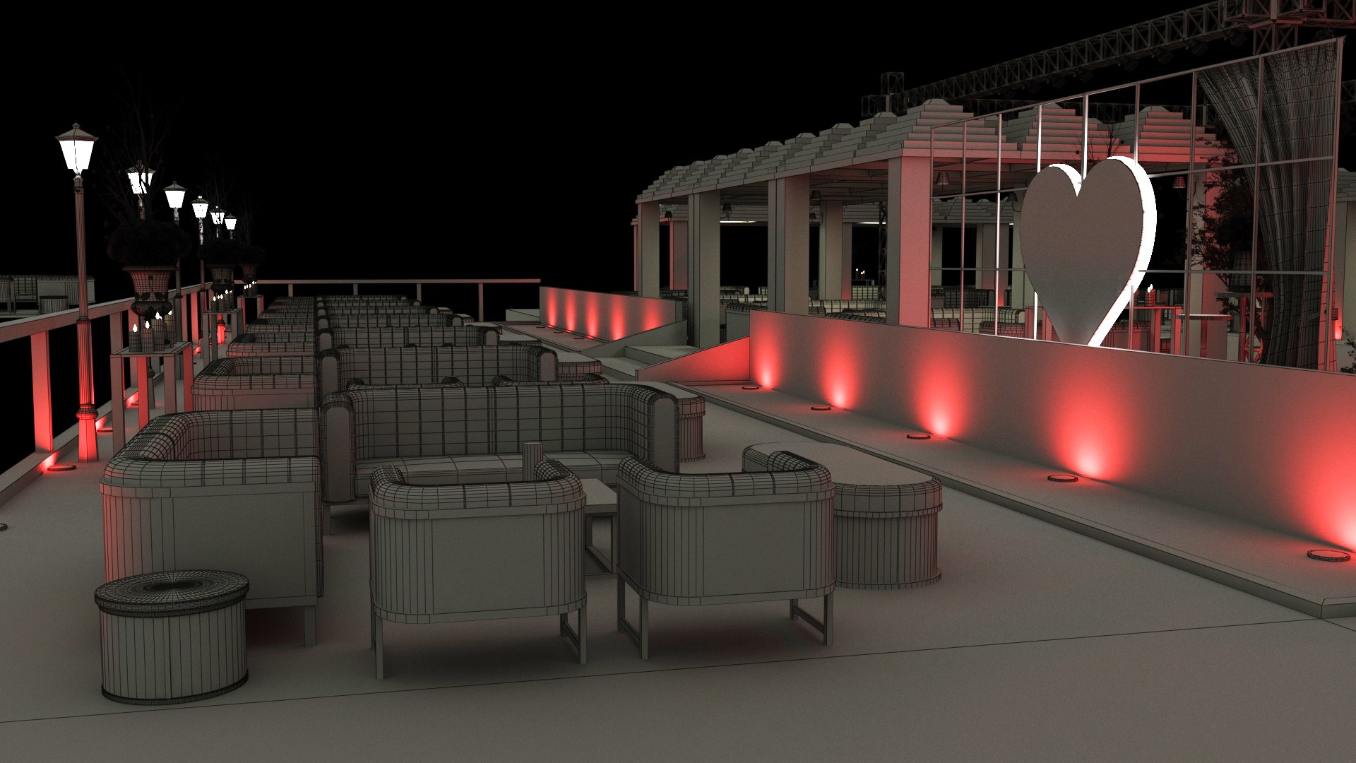 3D Model Night Club Lounge Model - TurboSquid 2204137