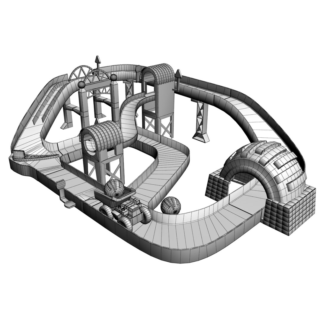 3d max track toy race