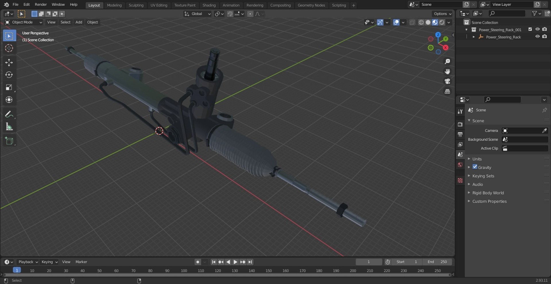 Power Steering Rack 3D model - TurboSquid 1980935