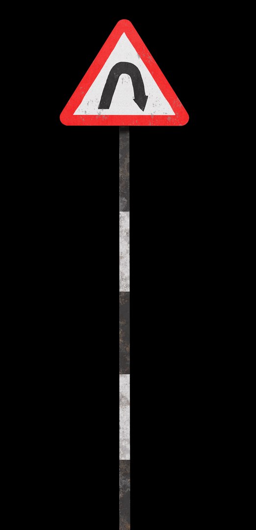 Right Hand Curve Roadsign 3D Model - TurboSquid 1496250