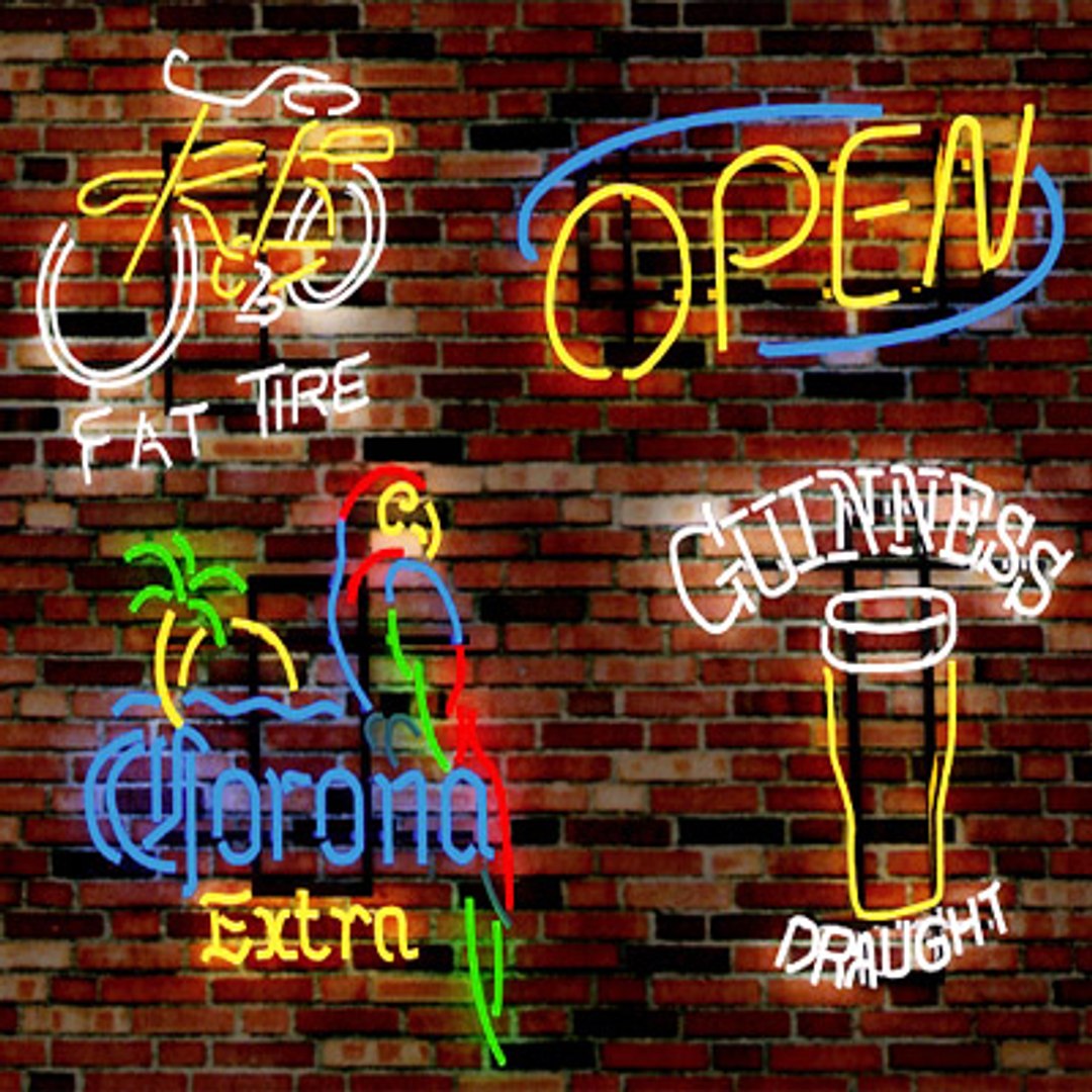 14 Neon Signs 3d Model