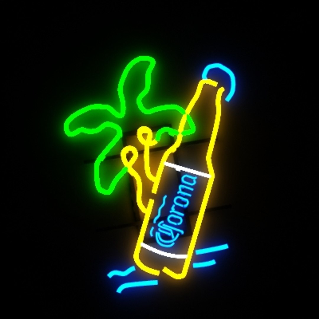 14 neon signs 3d model