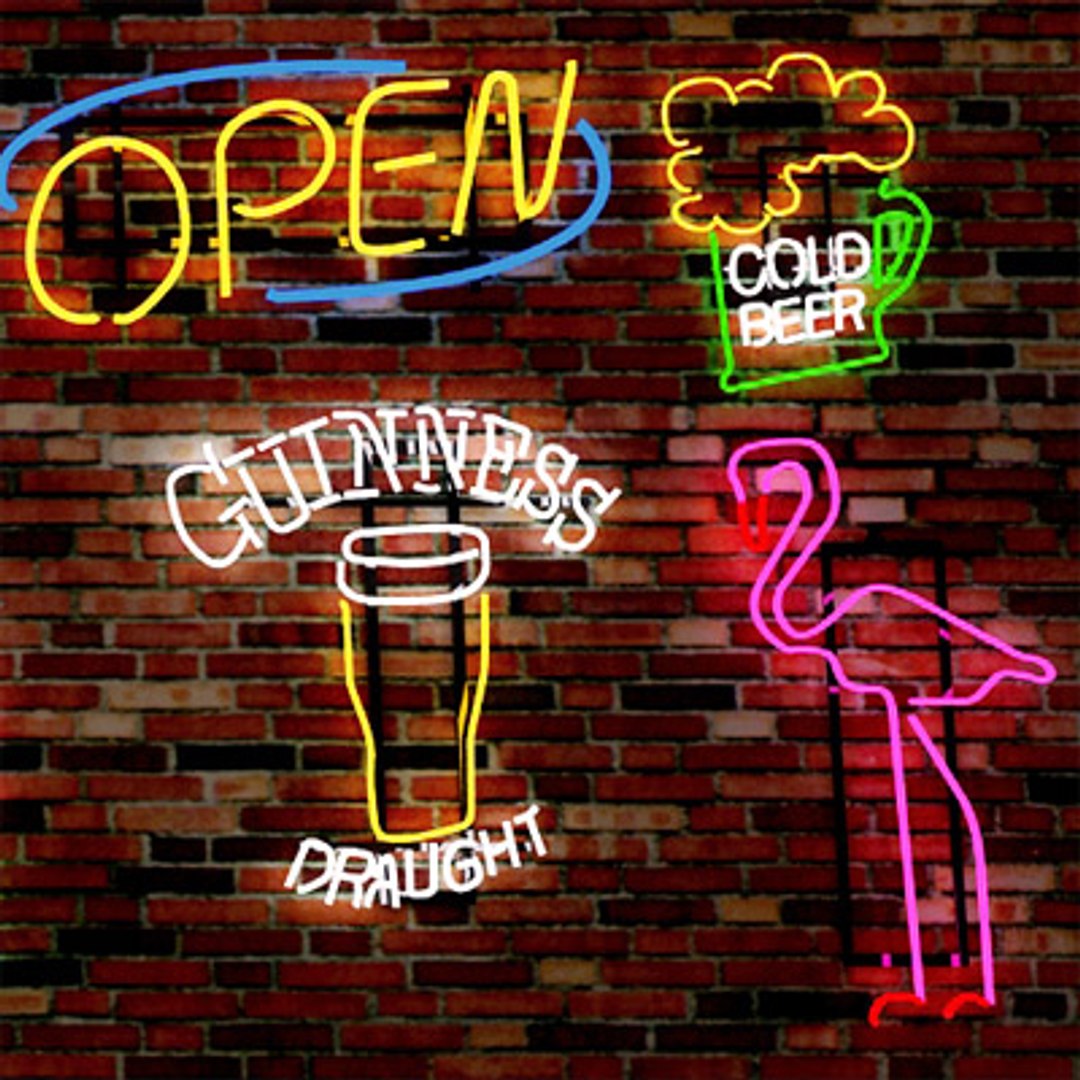 14 Neon Signs 3d Model