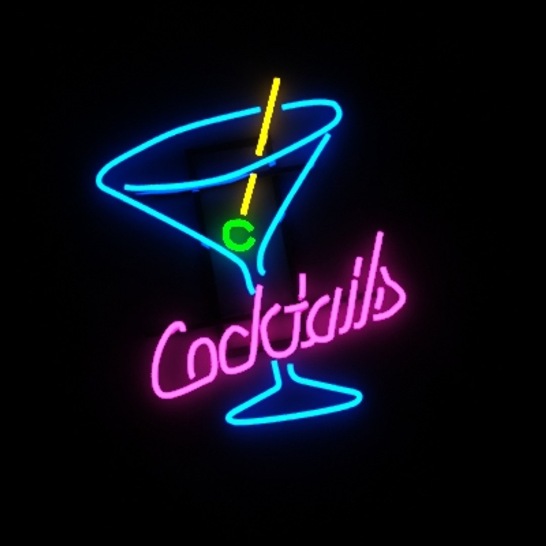 14 neon signs 3d model