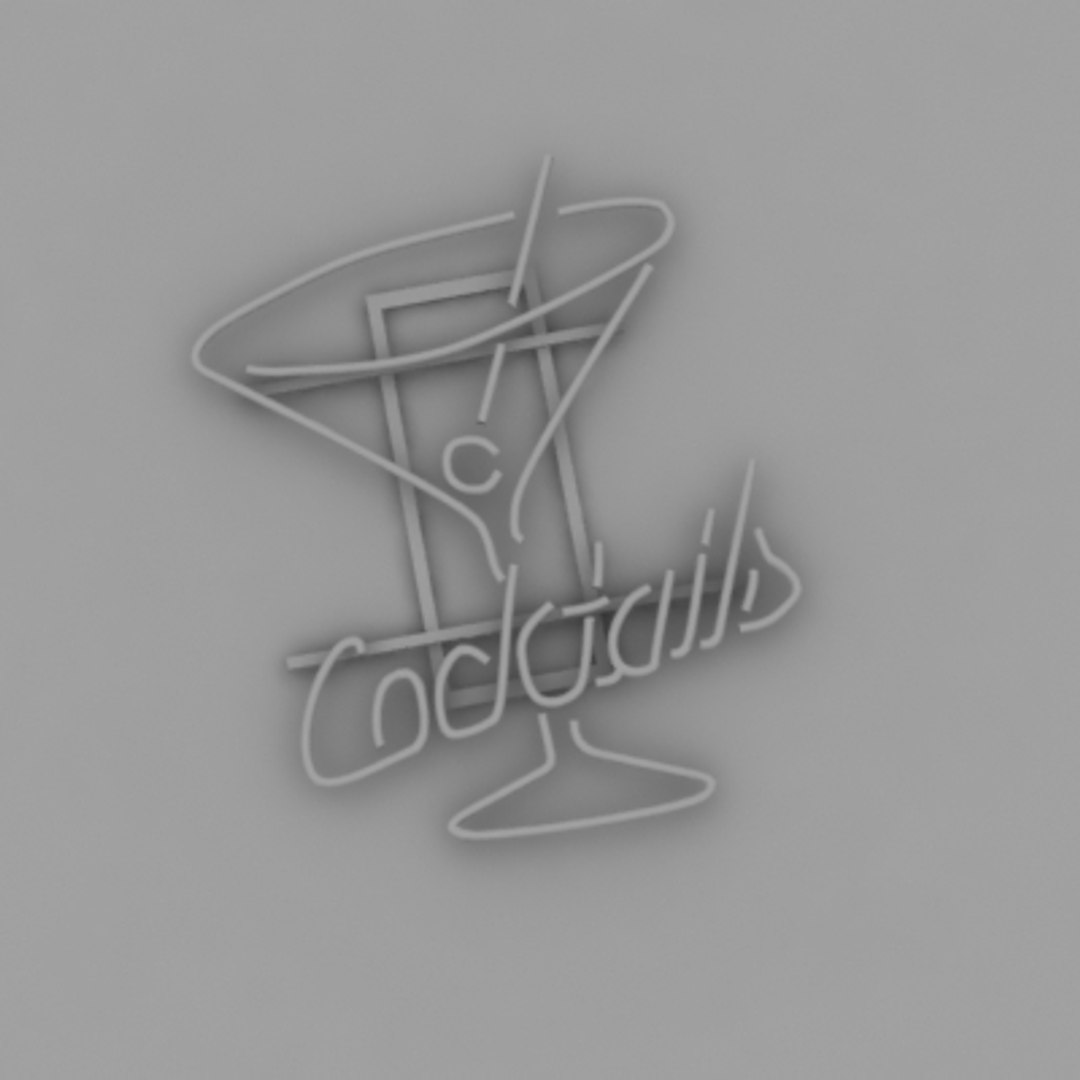 14 neon signs 3d model