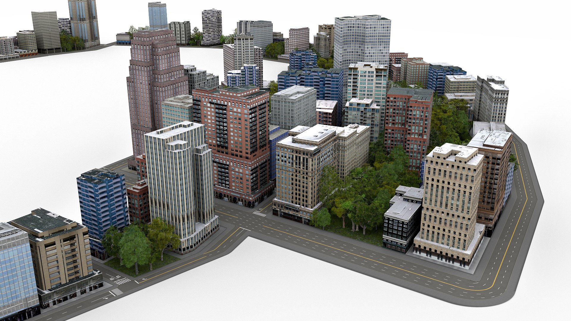 3D City Block M-01062023 - TurboSquid 2078620