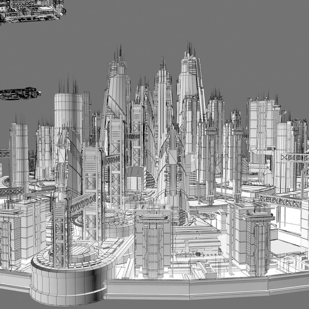 3d Model Of - Sci Fi Cityscape