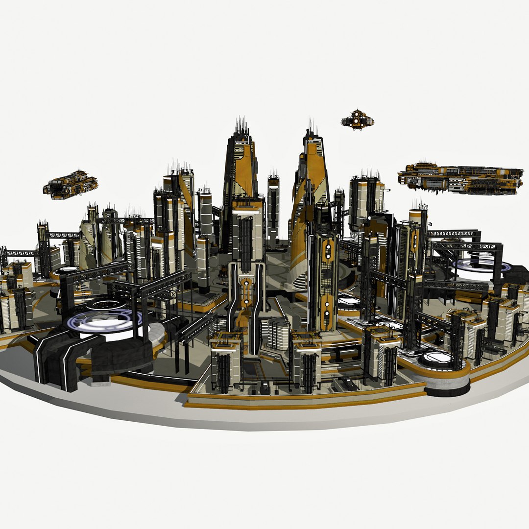 3d Model Of - Sci Fi Cityscape