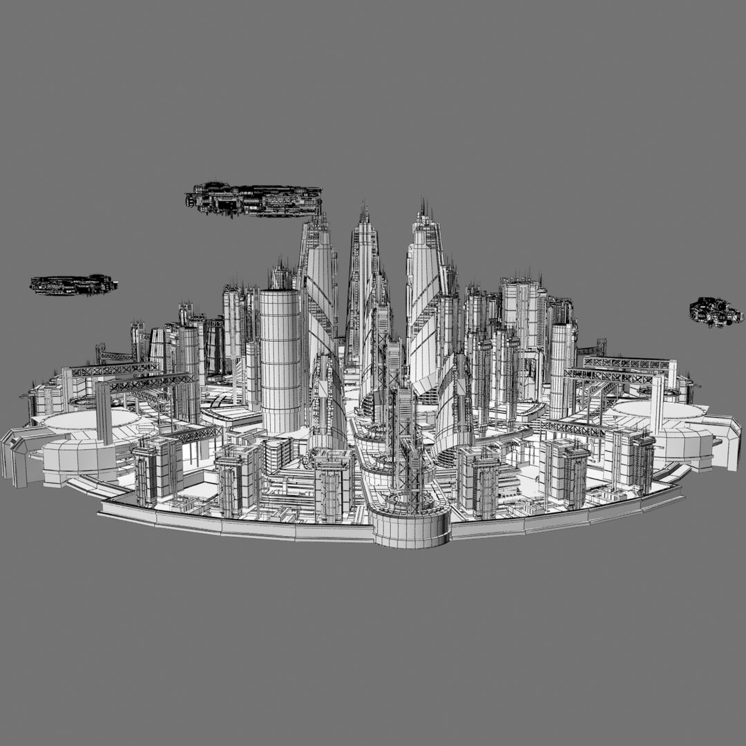 3d Model Of - Sci Fi Cityscape