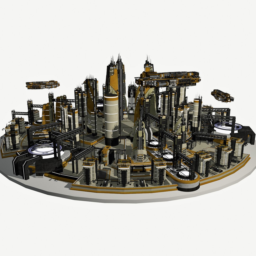 3d Model Of - Sci Fi Cityscape