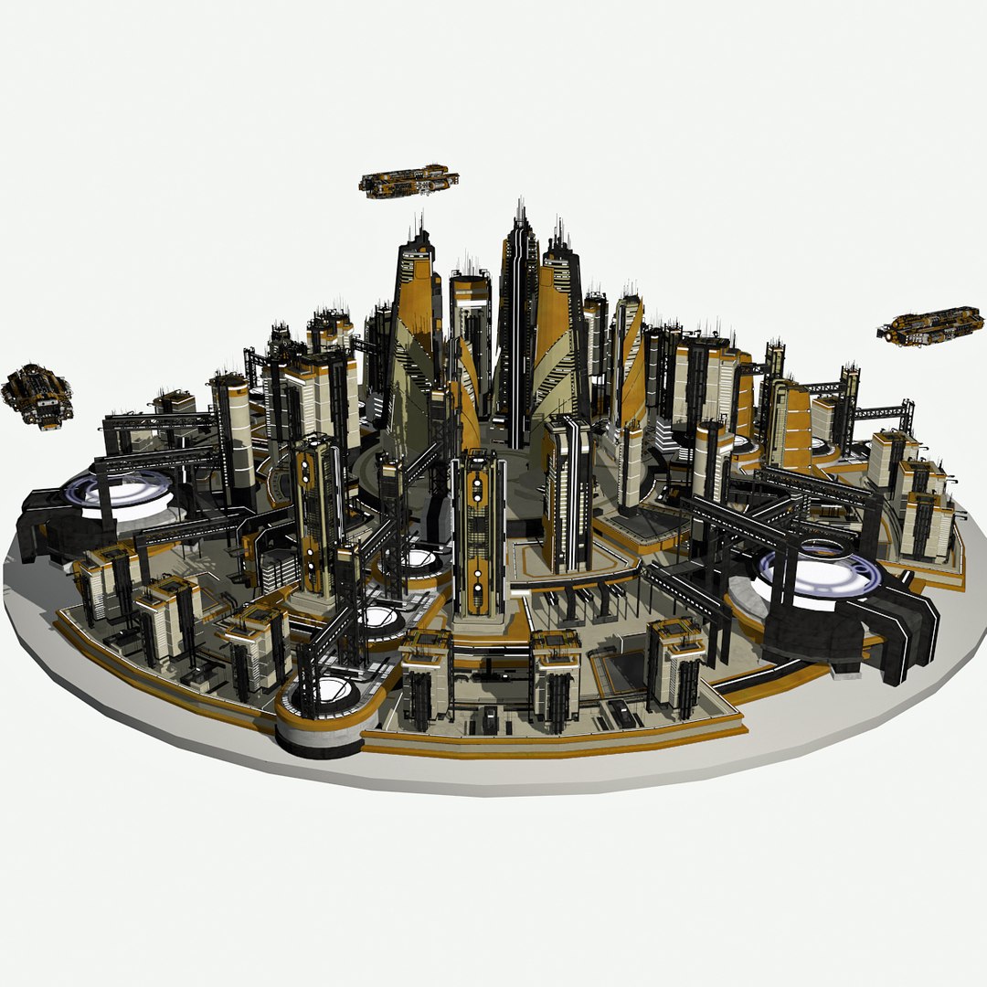 3d Model Of - Sci Fi Cityscape