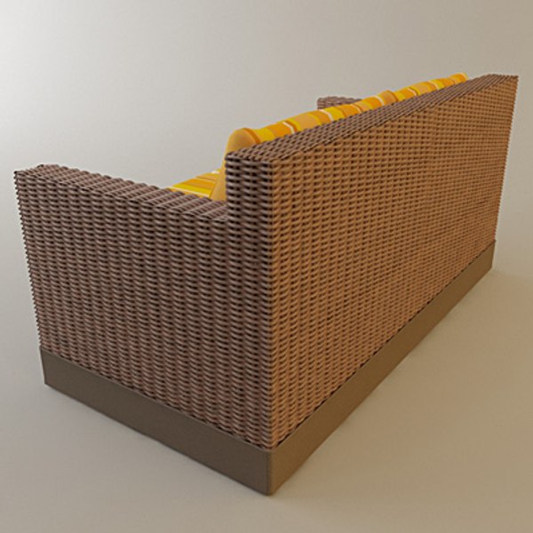 3d model rattan sofa