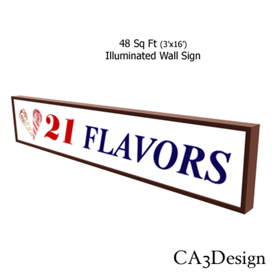 3d model illuminated wall sign