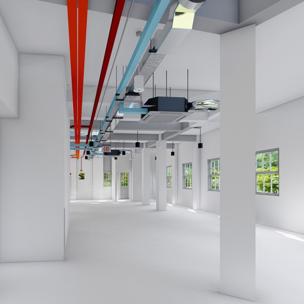 Shop with full HVAC 3D - TurboSquid 1907626