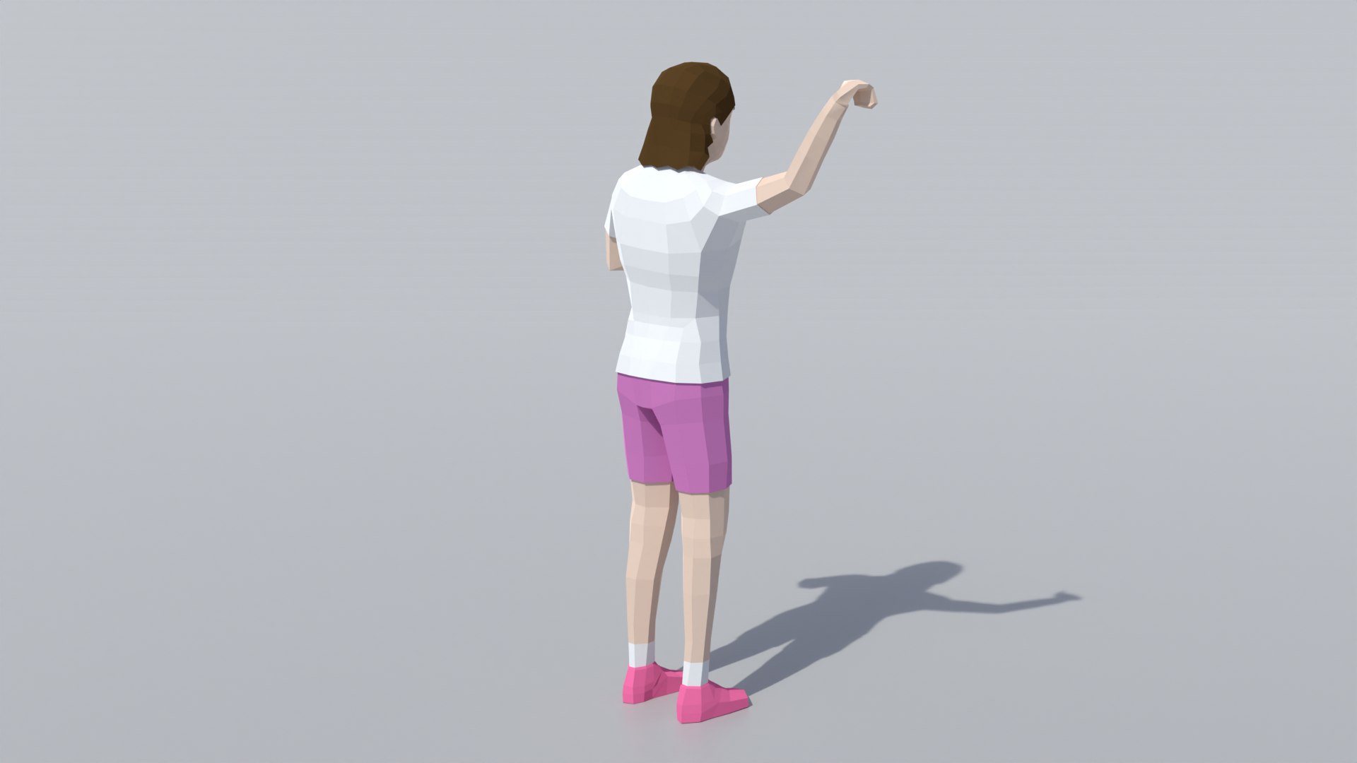 Low Poly Girl Celebrating 3D Model - TurboSquid 2299646