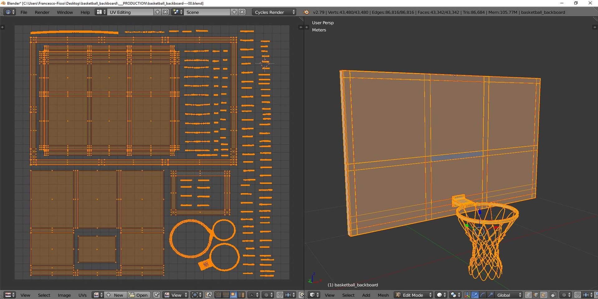 Basketball backboard 3D model - TurboSquid 1400652