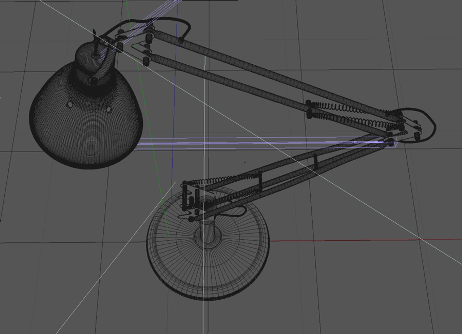 Vintage Copper Desk Lamp C4d