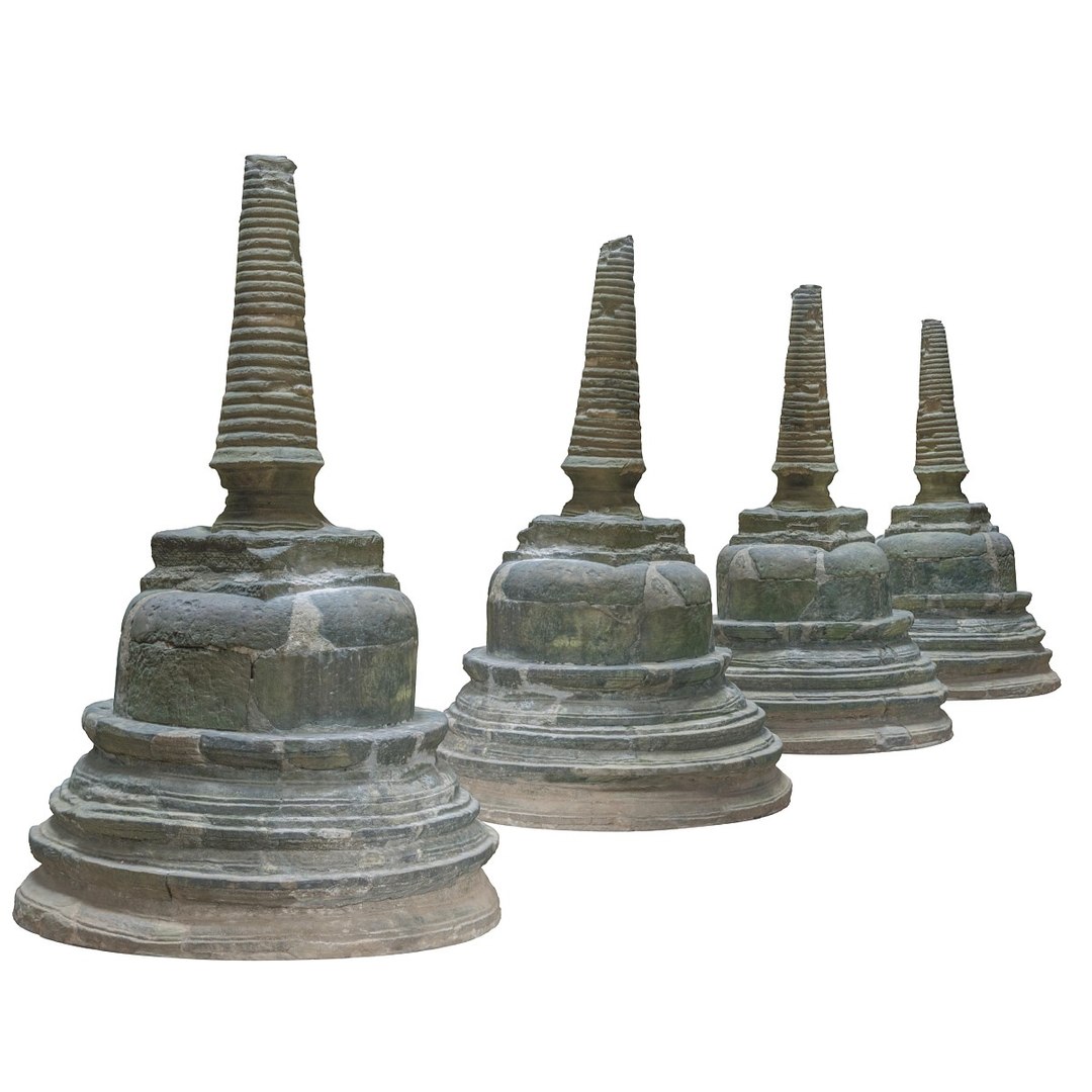 3d ancient buddhist stupa 8k model