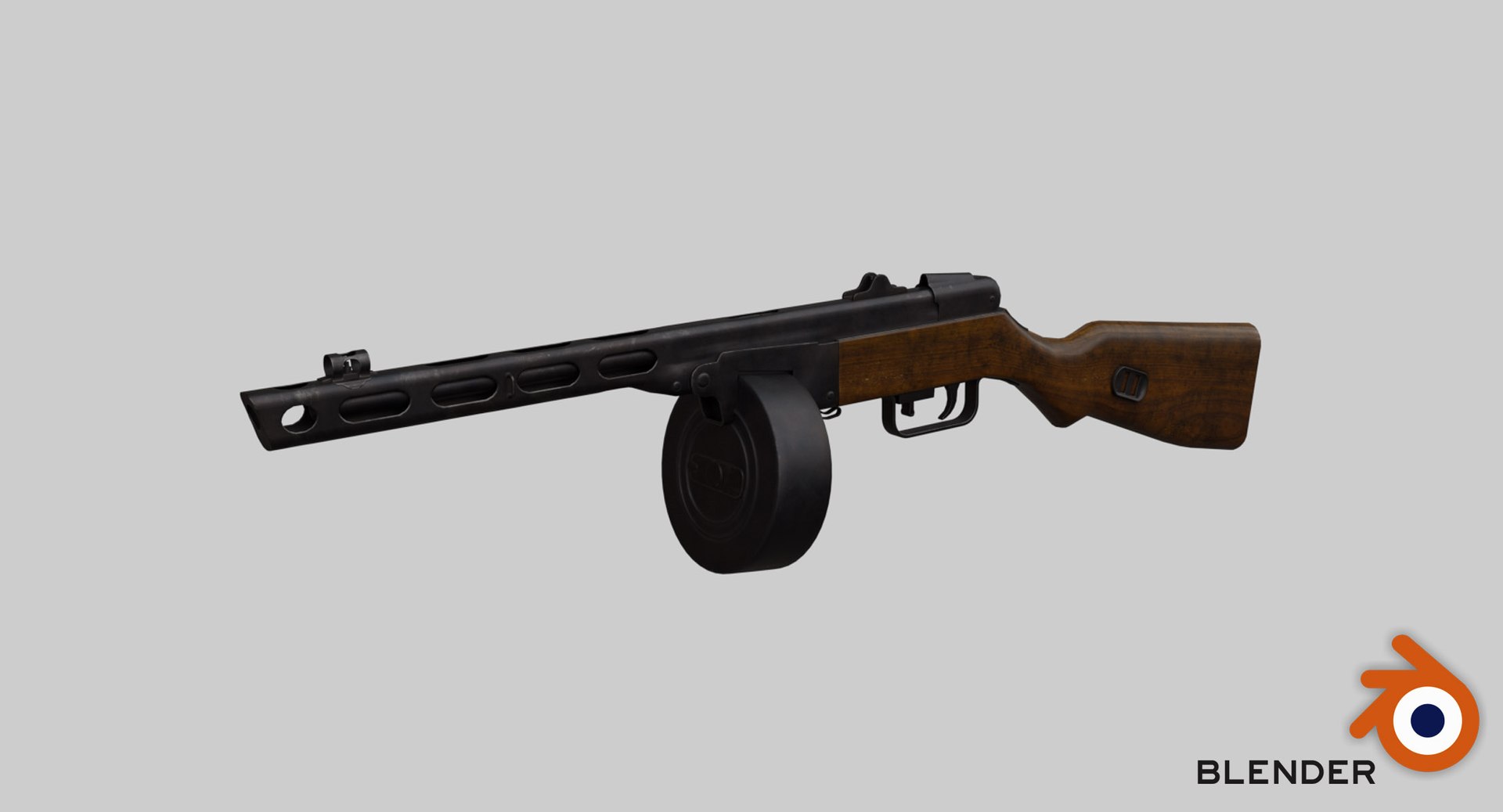 3D Soviet Submachine Gun Ppsh Model - TurboSquid 1636489