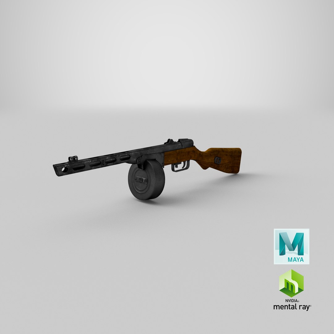 3D Soviet Submachine Gun Ppsh Model - TurboSquid 1636489