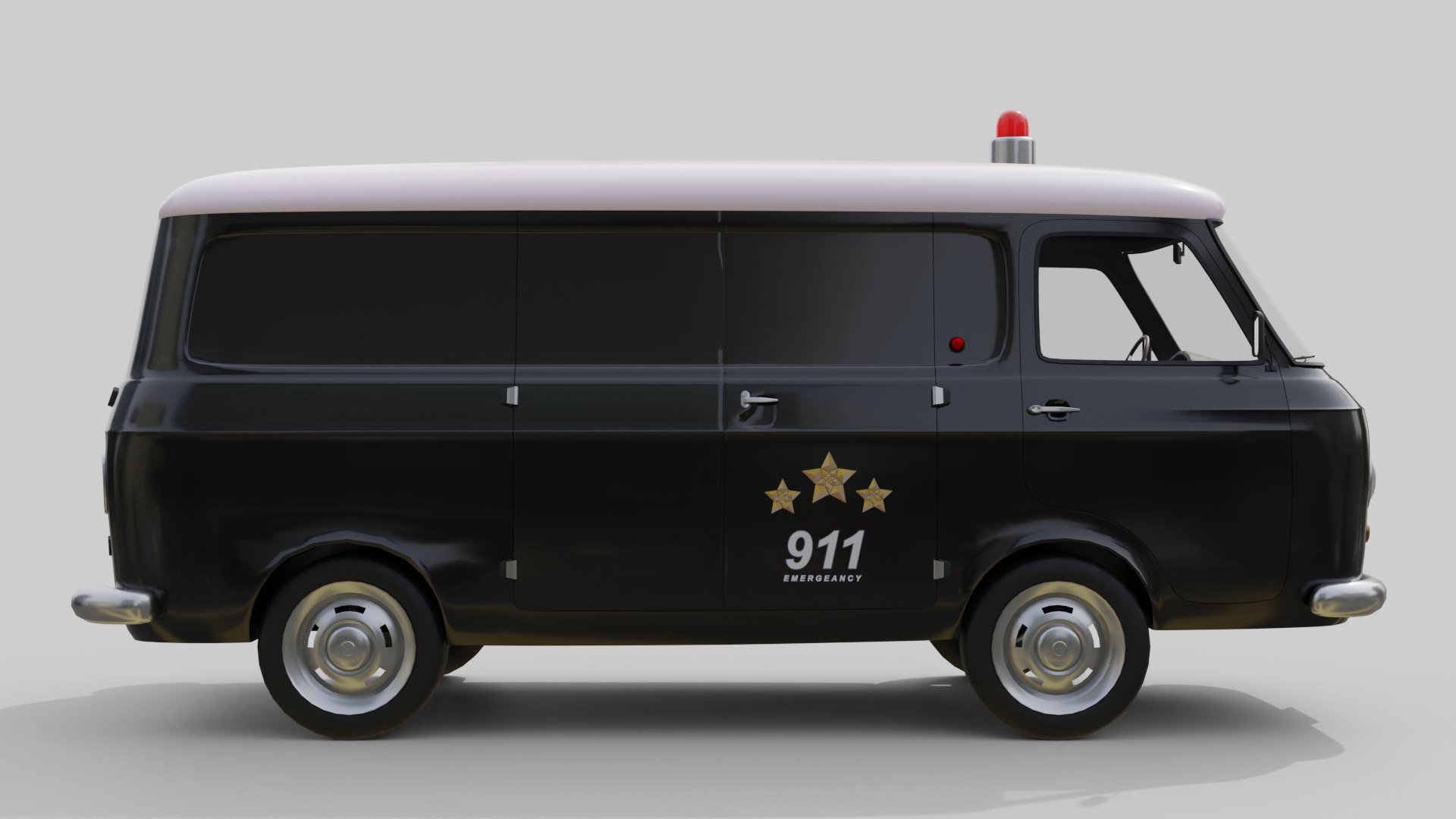 3D Vintage Police Van Model - TurboSquid 2273987