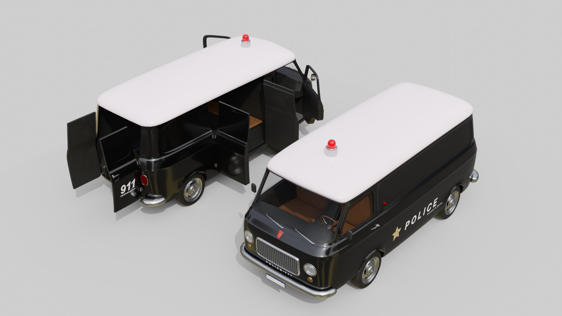 3D Vintage Police Van Model - TurboSquid 2273987