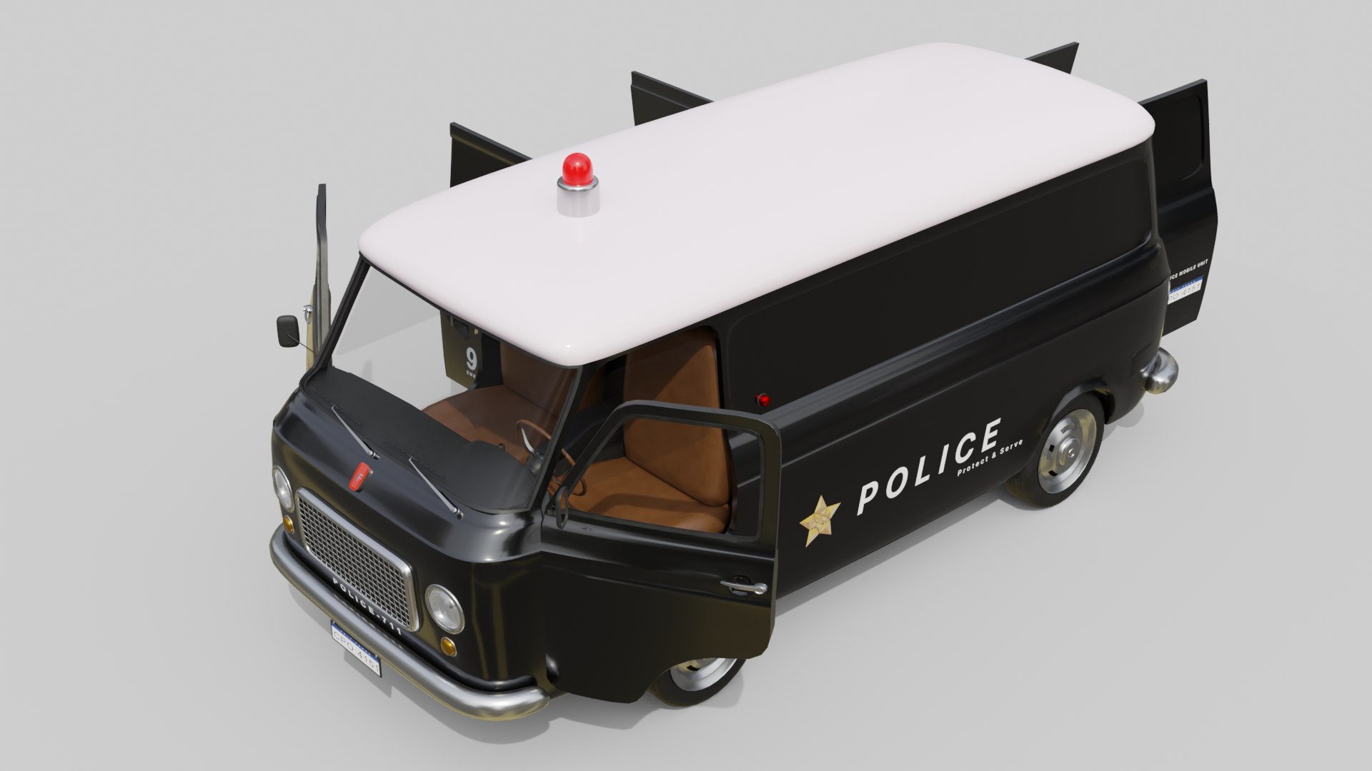 3D Vintage Police Van Model - TurboSquid 2273987