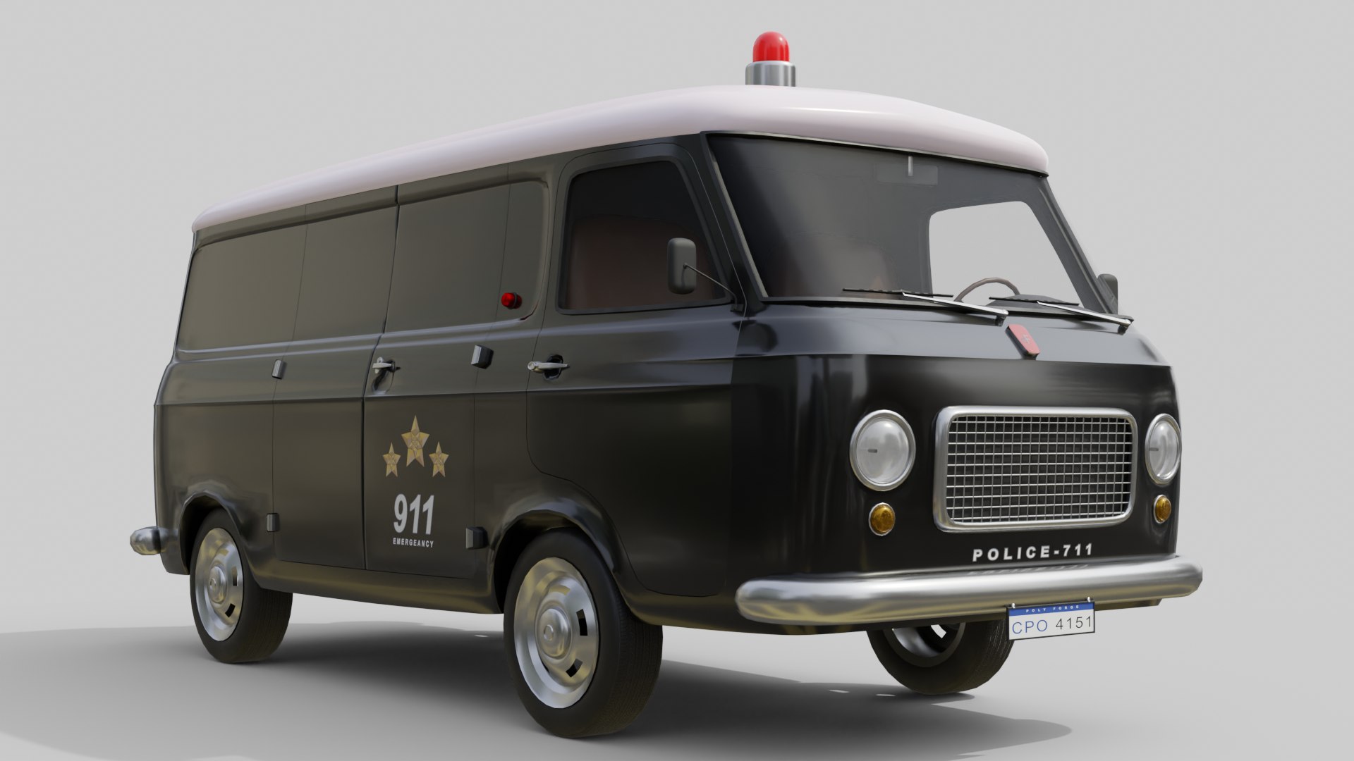 3D Vintage Police Van Model - TurboSquid 2273987