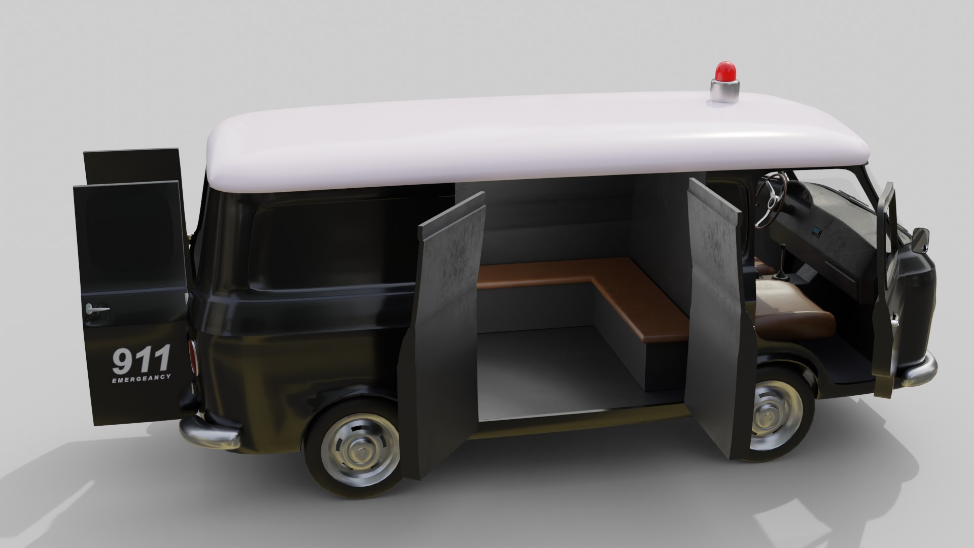 3D Vintage Police Van Model - TurboSquid 2273987