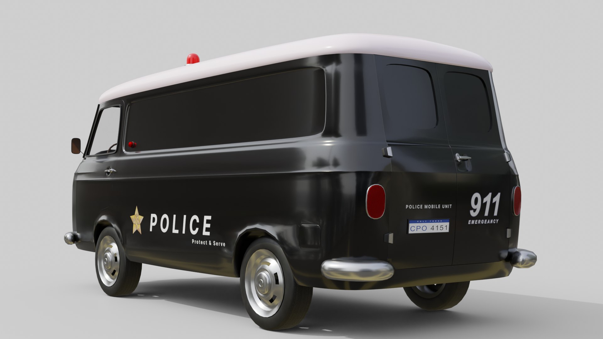 3D Vintage Police Van Model - TurboSquid 2273987
