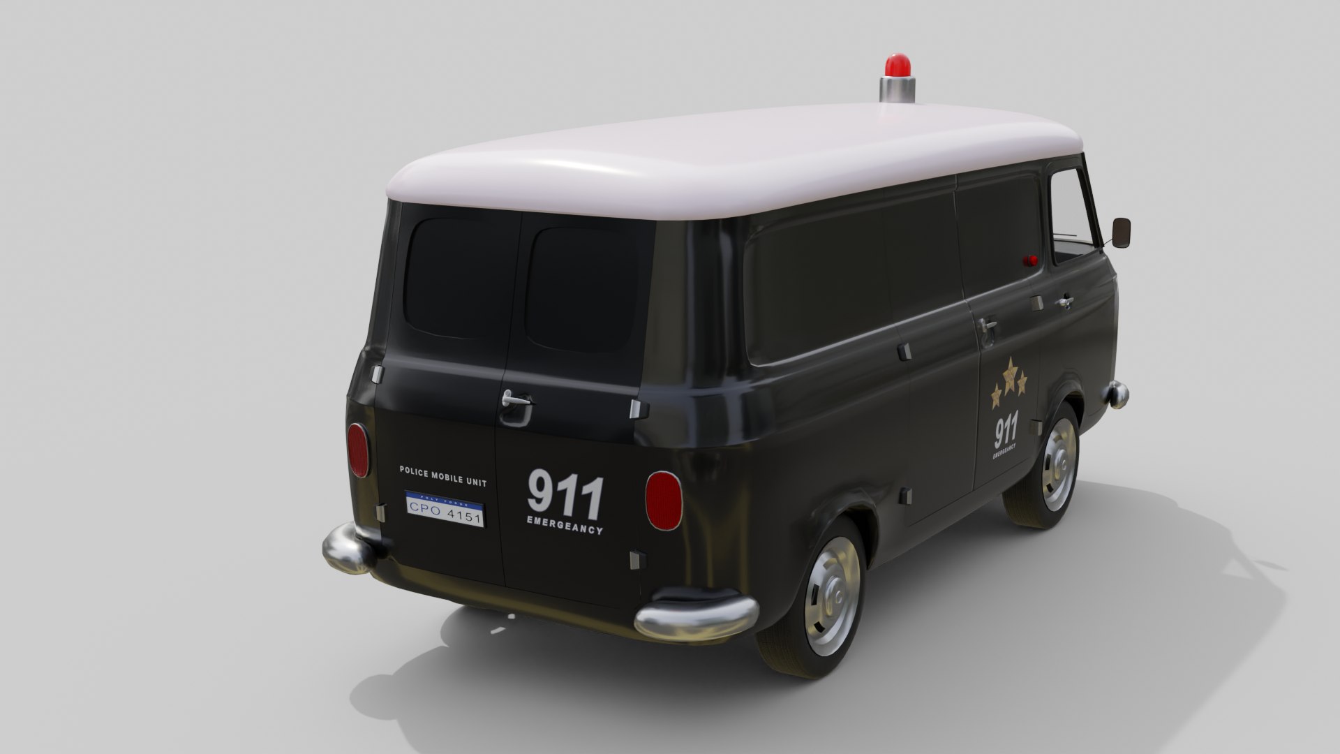 3D Vintage Police Van Model - TurboSquid 2273987