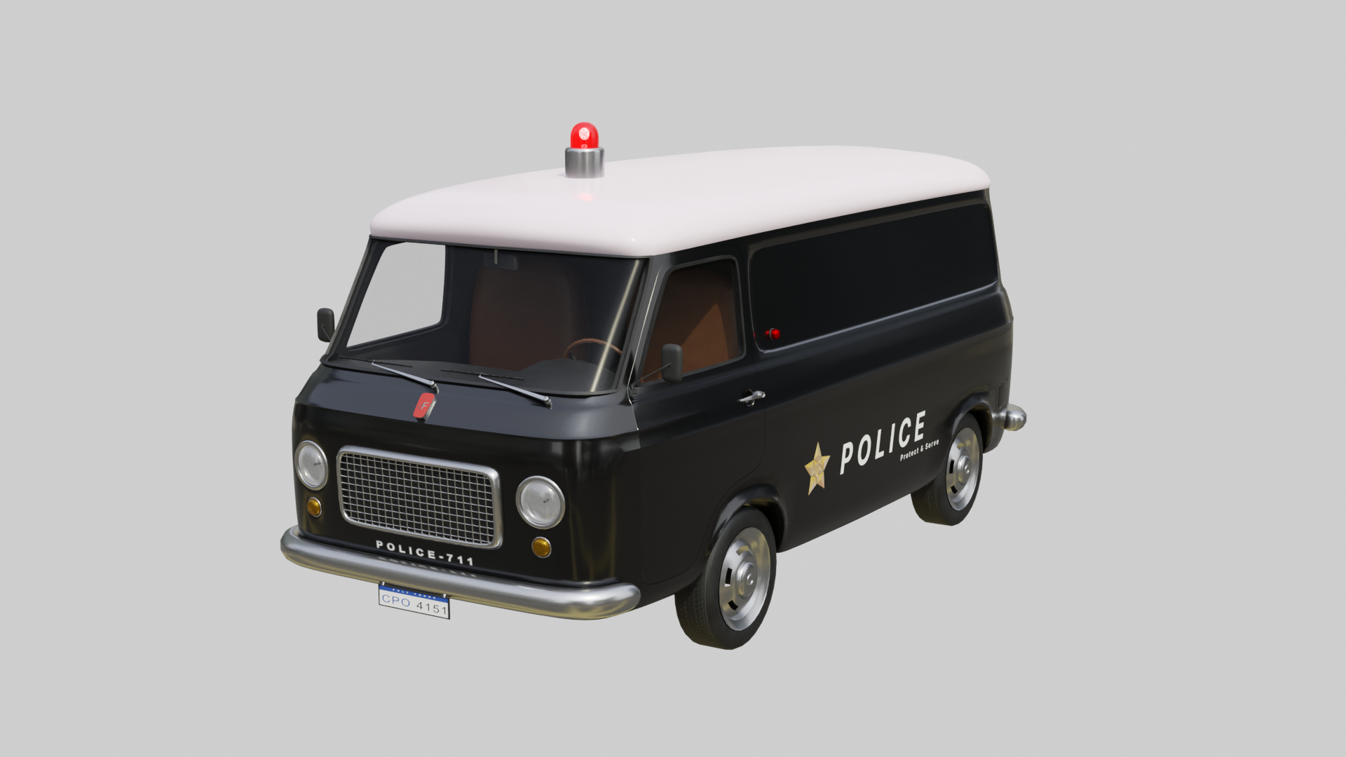 3D Vintage Police Van Model - TurboSquid 2273987