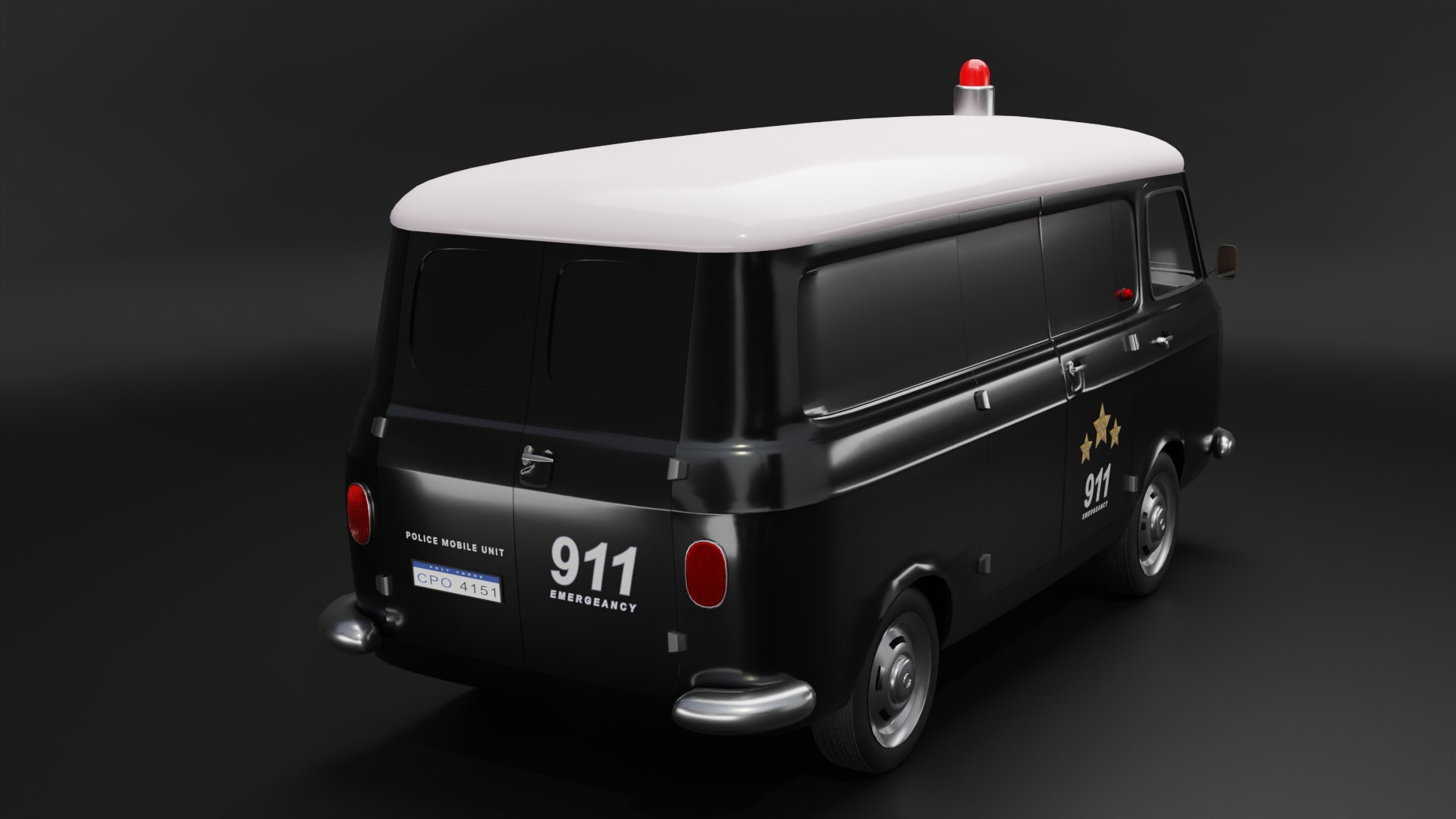 3D Vintage Police Van Model - TurboSquid 2273987