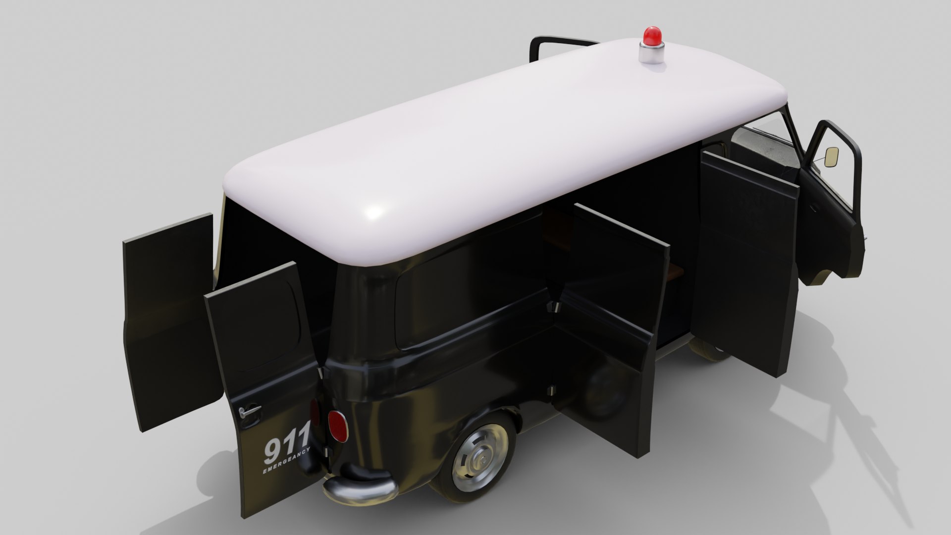 3D Vintage Police Van Model - TurboSquid 2273987