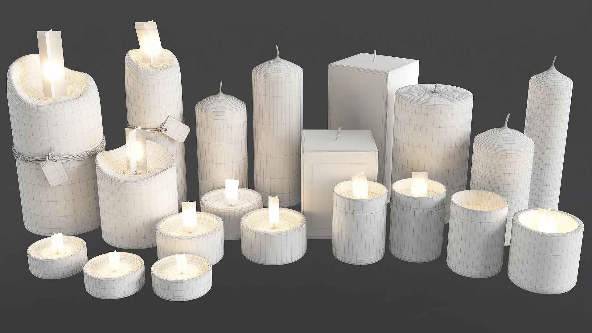 Candles Set Model - TurboSquid 1877882