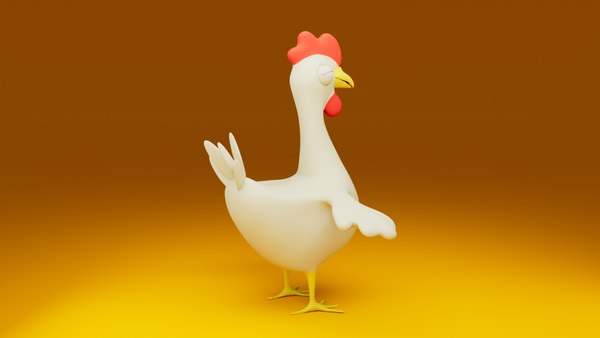 modelo 3d pollo estilizado de dibujos animados modelo 3d - TurboSquid ...